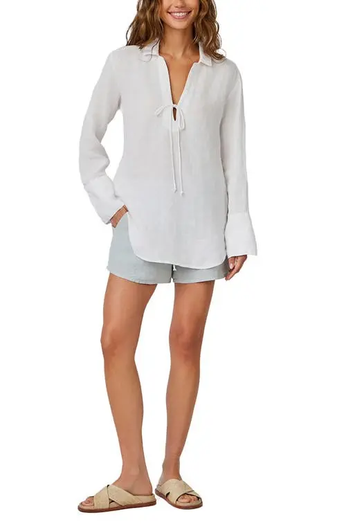 Bella Dahl Tie Neck Linen Tunic Top