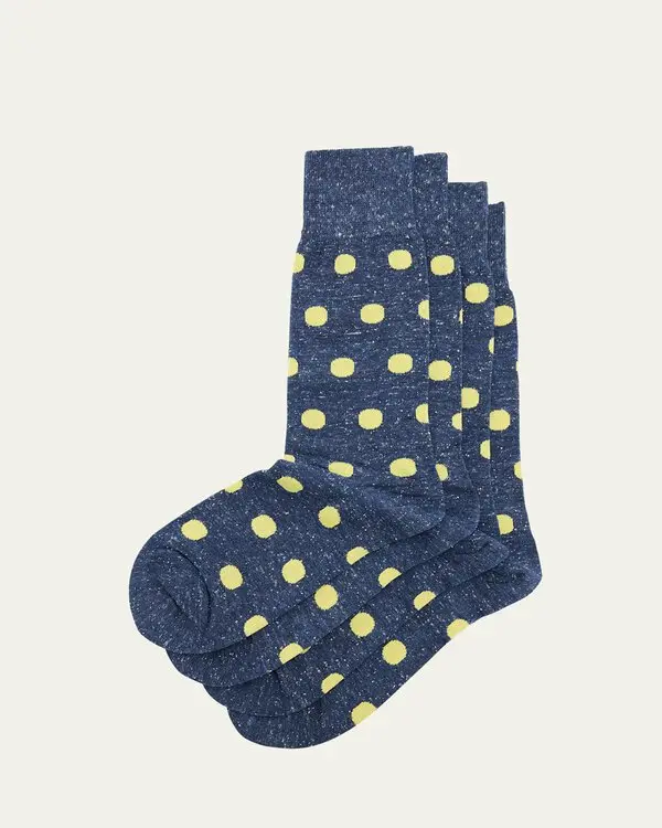 Paul Smith Jarvis Polka Dot Crew Socks - Navy