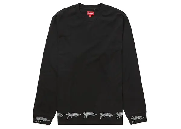 Supreme Signature Long Sleeve Top - Black
