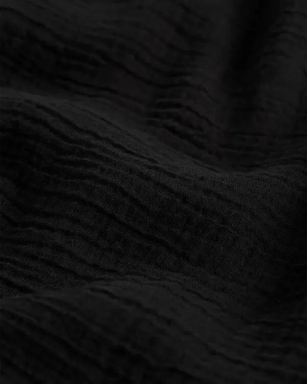 TOTEME Organic Cotton Crinkled Scarf - Black