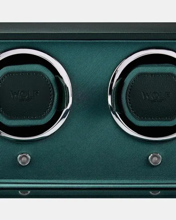 Wolf Cub Double Watch Winder With Cover - Green