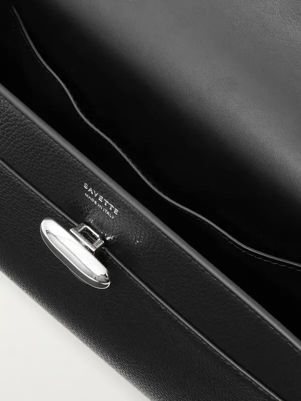Savette Symmetry Textured-leather Shoulder Bag - Black