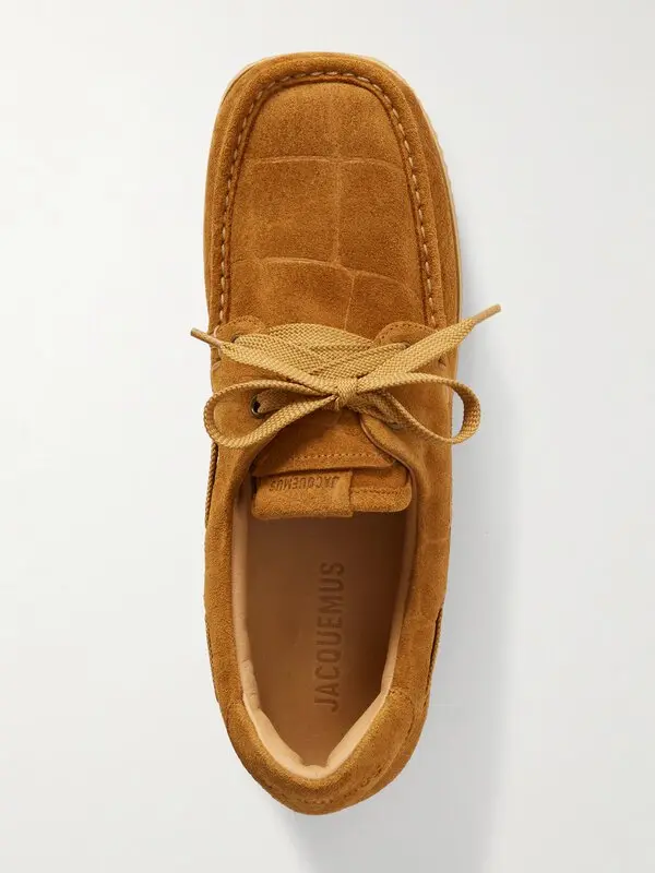 Jacquemus Batto Croc-effect Suede Loafers