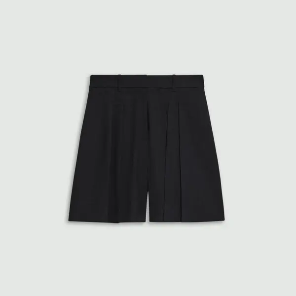 Theory Pleated Short In Good Linen - Black