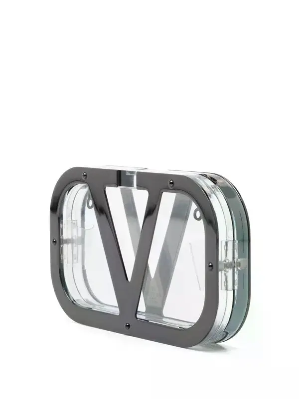 Valentino Garavani Logo Plaque Clutch - Black