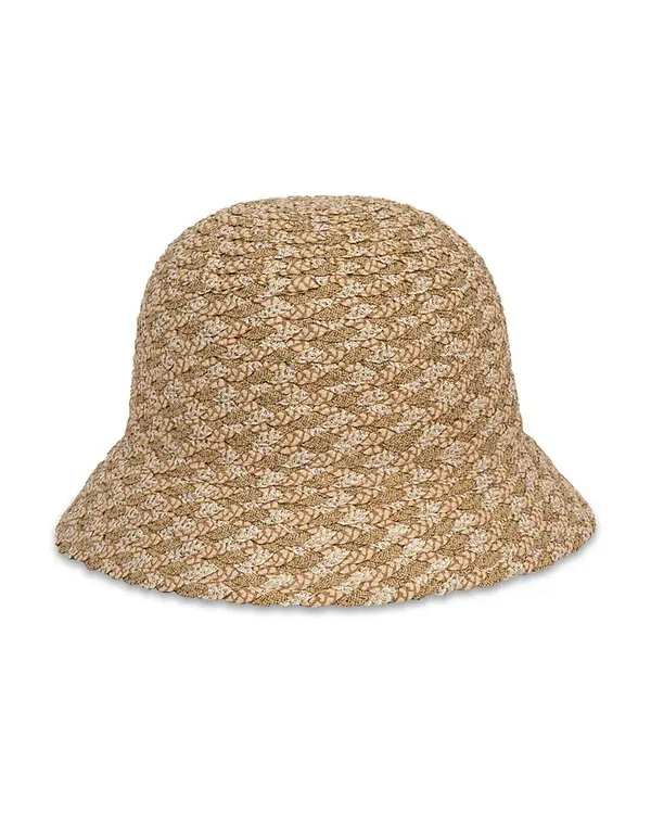 Eric Javits Woven Pith Bucket Hat - Peanut Mix