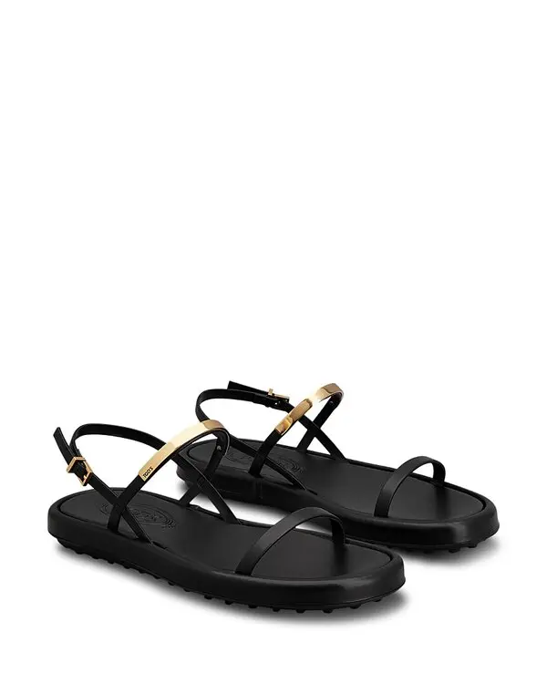 TOD'S Leather Sandals - Black