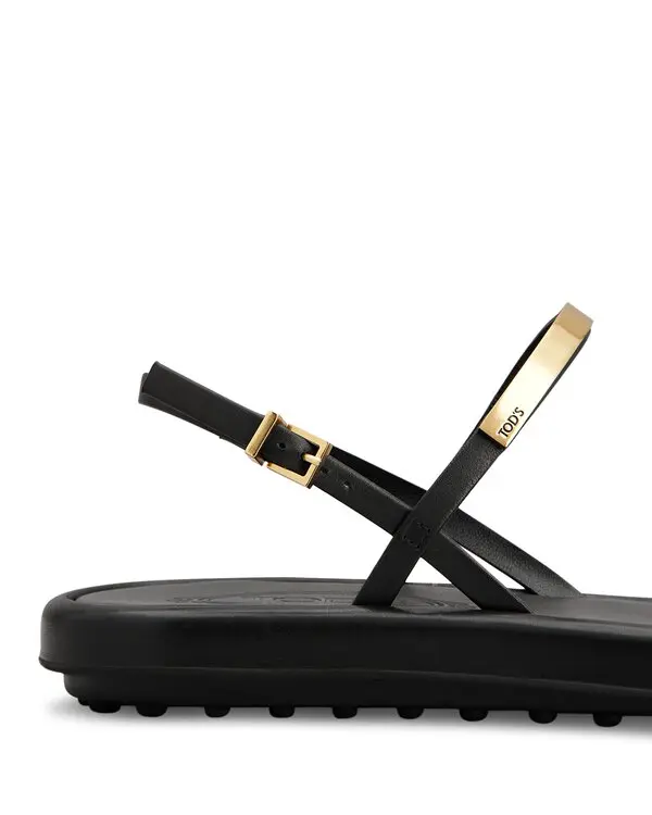 TOD'S Leather Sandals - Black