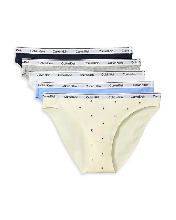 Calvin Klein Bikini Pack Of 5 - Shoreline/blue Descent/grey Heather/seei