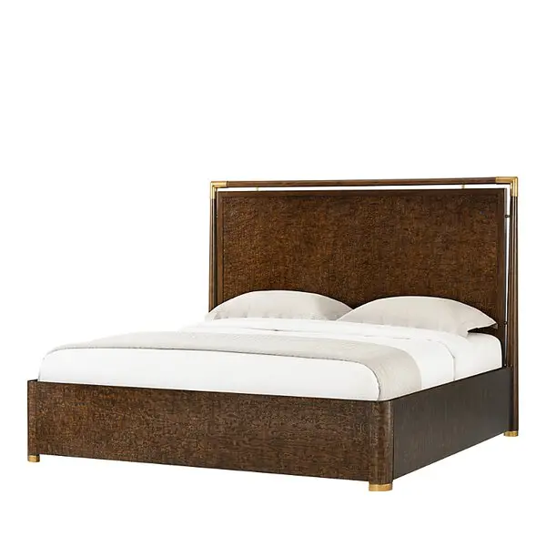 THEODORE ALEXANDER Kesden Wood King Bed - Pyramid Brown