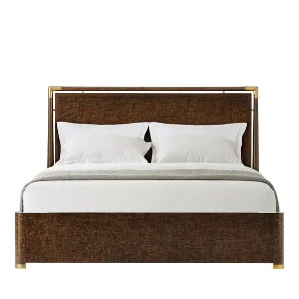 THEODORE ALEXANDER Kesden Wood King Bed - Pyramid Brown