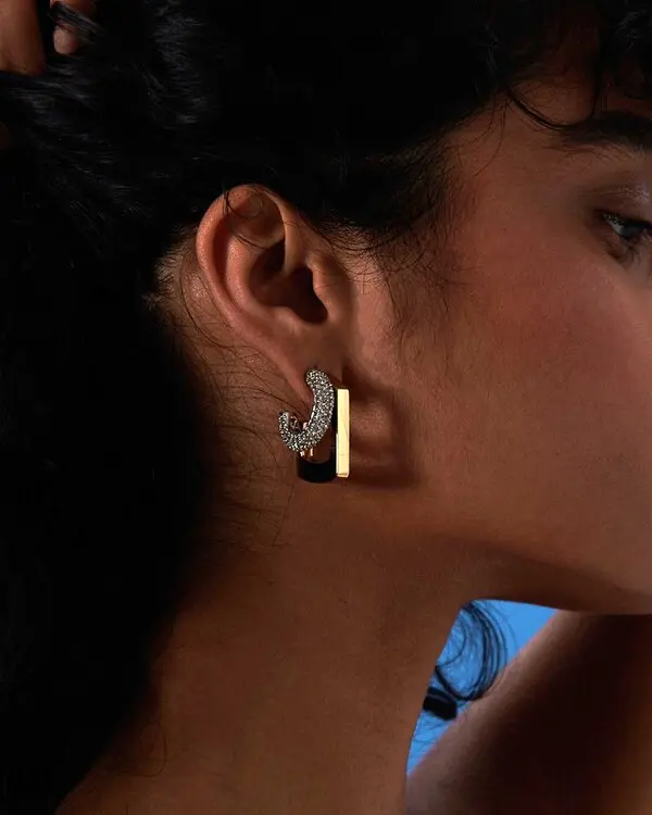 Demarson Tina Pave Hoop Earrings