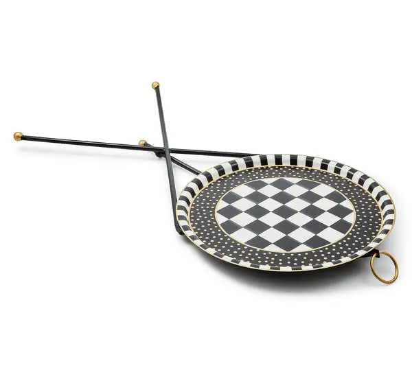 MACKENZIE-CHILDS Tilt Top Black Tripod Table