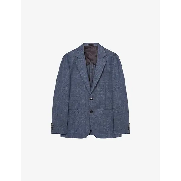 REISS Stack Single-breasted Wool-blend Blazer - Blue