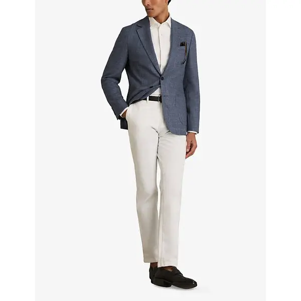 REISS Stack Single-breasted Wool-blend Blazer - Blue