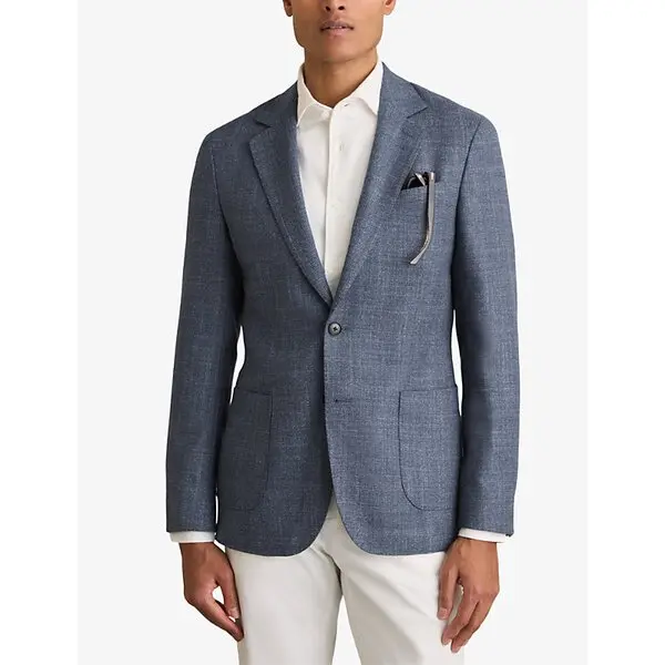 REISS Stack Single-breasted Wool-blend Blazer - Blue