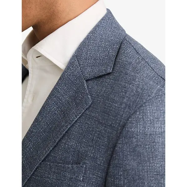 REISS Stack Single-breasted Wool-blend Blazer - Blue
