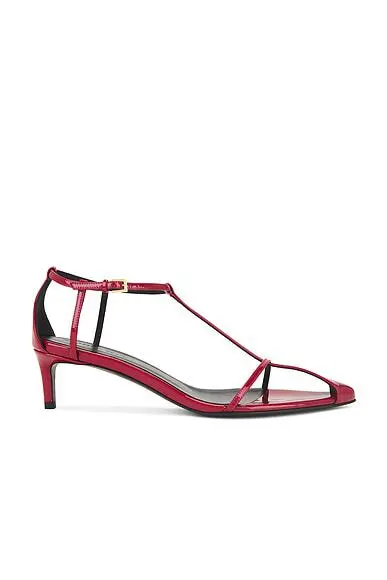 Khaite Bella T-strap 45 Sandal - Fire Red
