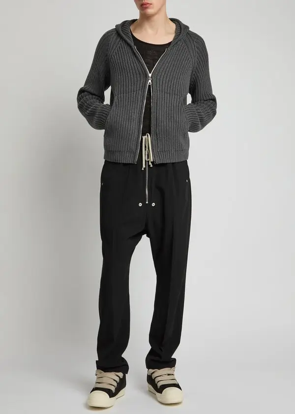 Rick Owens Bela Tapered Wool Trousers - Black
