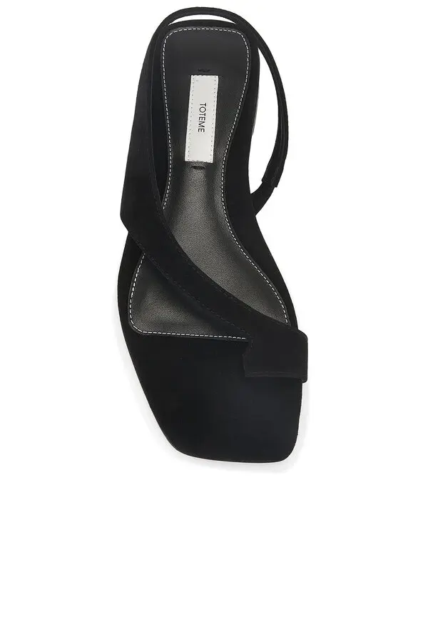TOTEME Suede Thong Sandals - Black