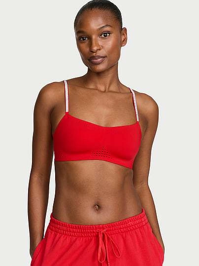Victoria's Secret Vsx Featherweight™ Light Glossytech Sports Bra - Red