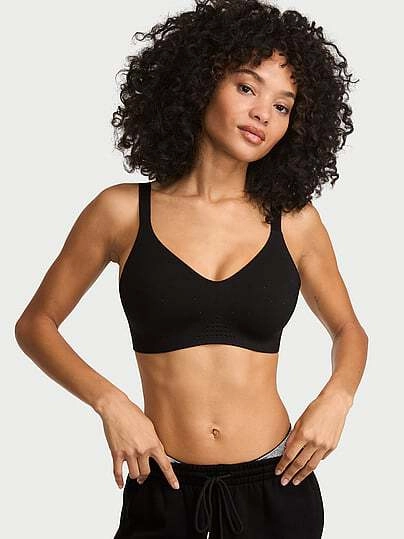 Victoria's Secret Vsx Featherweight™ Medium Lace-up Sports Bra - Black