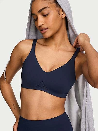 Victoria's Secret Vsx Featherweight™ Medium V-neck Sports Bra - Blue
