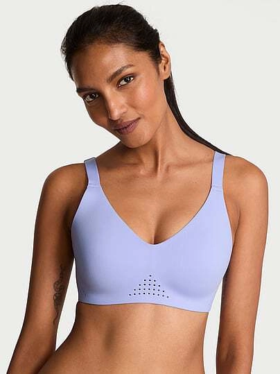 Victoria's Secret Vsx Featherweight™ Medium V-neck Sports Bra - Blue