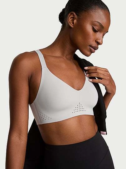 Victoria's Secret Vsx Featherweight™ Medium V-neck Sports Bra - Grey