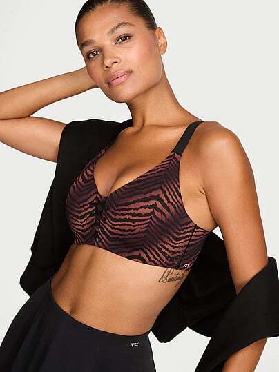 Victoria's Secret Vsx Featherweight™ Medium V-neck Sports Bra - Print