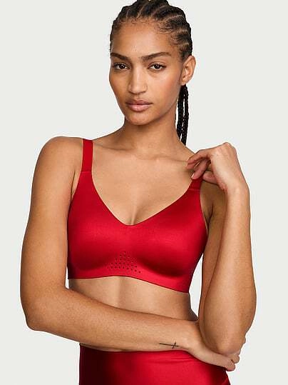 Victoria's Secret Vsx Featherweight™ Medium V-neck Sports Bra - Red