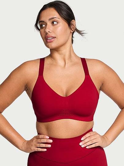 Victoria's Secret Vsx Featherweight™ Medium Lace-up Sports Bra - Red