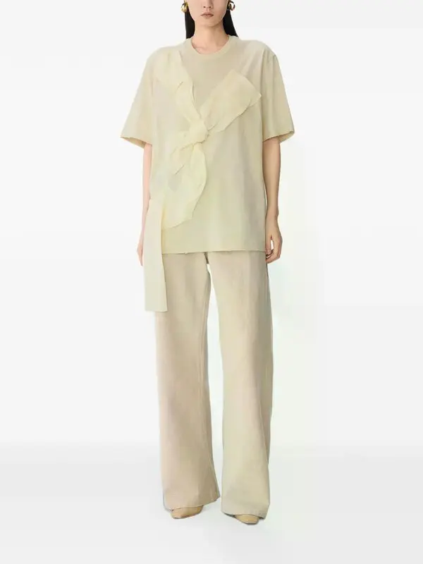 JNBY Bow-embellished T-shirt - Neutrals