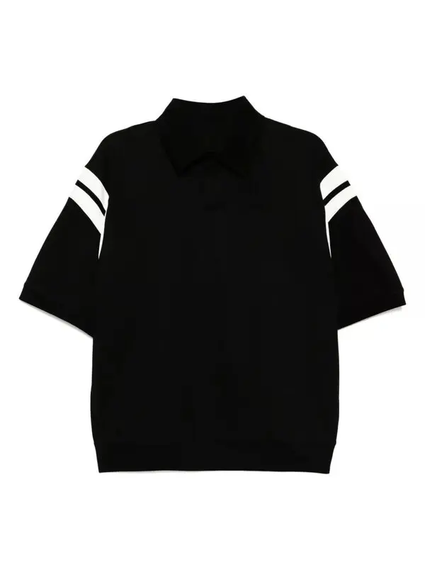 CROQUIS Panelled Polo Shirt - Black