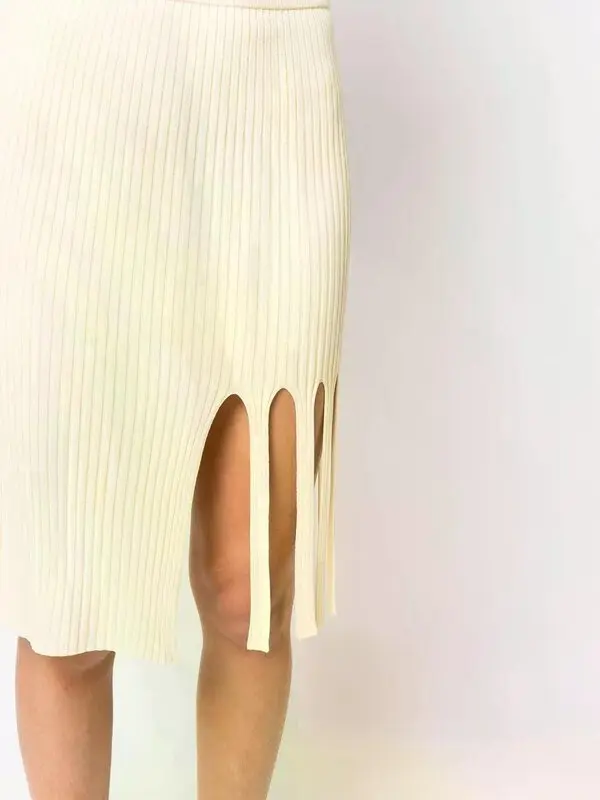 KRIZIA Cut-out Ribbed Knit Skirt