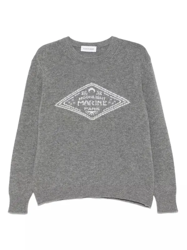 MARINE SERRE Logo-intarsia Knit Sweater