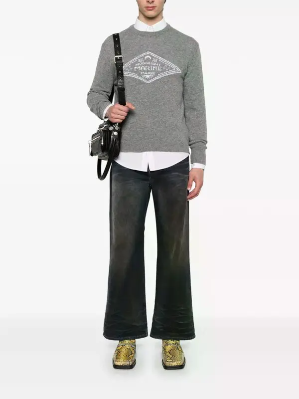 MARINE SERRE Logo-intarsia Knit Sweater
