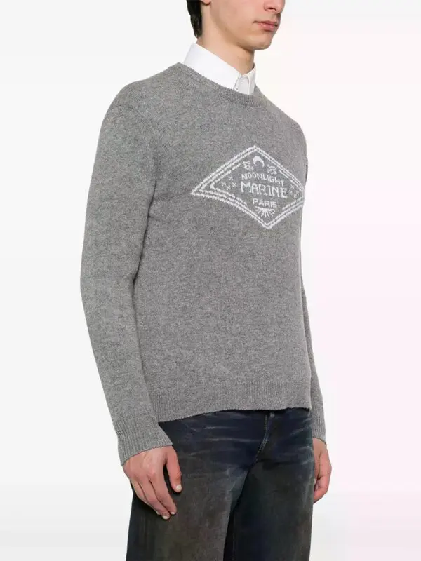 MARINE SERRE Logo-intarsia Knit Sweater