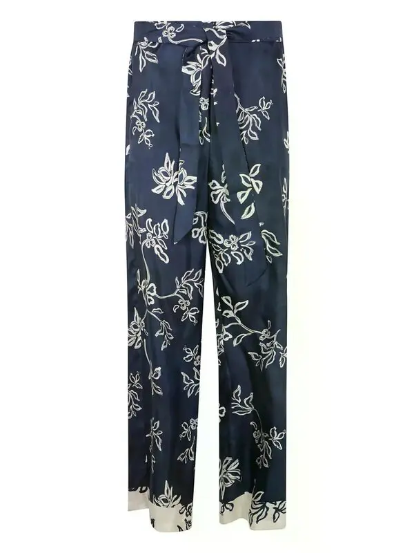 Max Mara Cinzia Floral-print Trousers - Blue