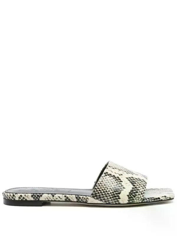AeydĒ Anna Snake-print Leather Flats - Neutrals