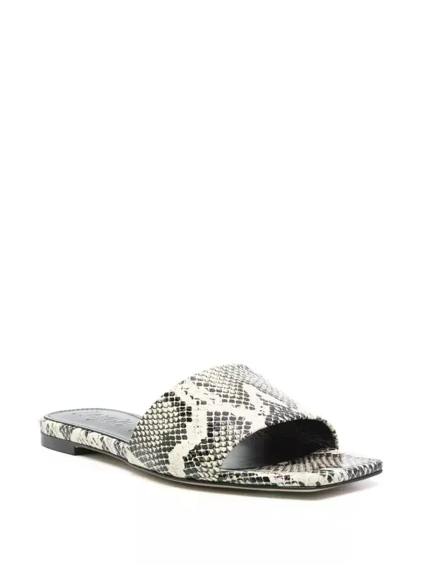AeydĒ Anna Snake-print Leather Flats - Neutrals