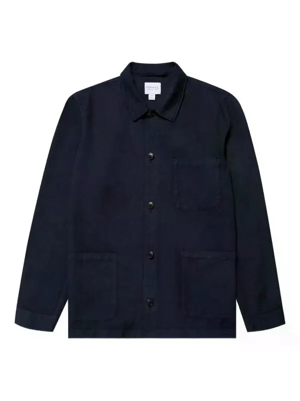 Sunspel Button-down Shirt Jacket - Blue