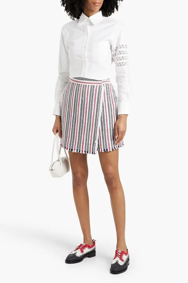 Thom Browne Skirt-effect Striped Jacquard Shorts