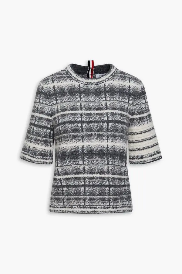 Thom Browne Jacquard-knit Wool-blend Sweater - Gray
