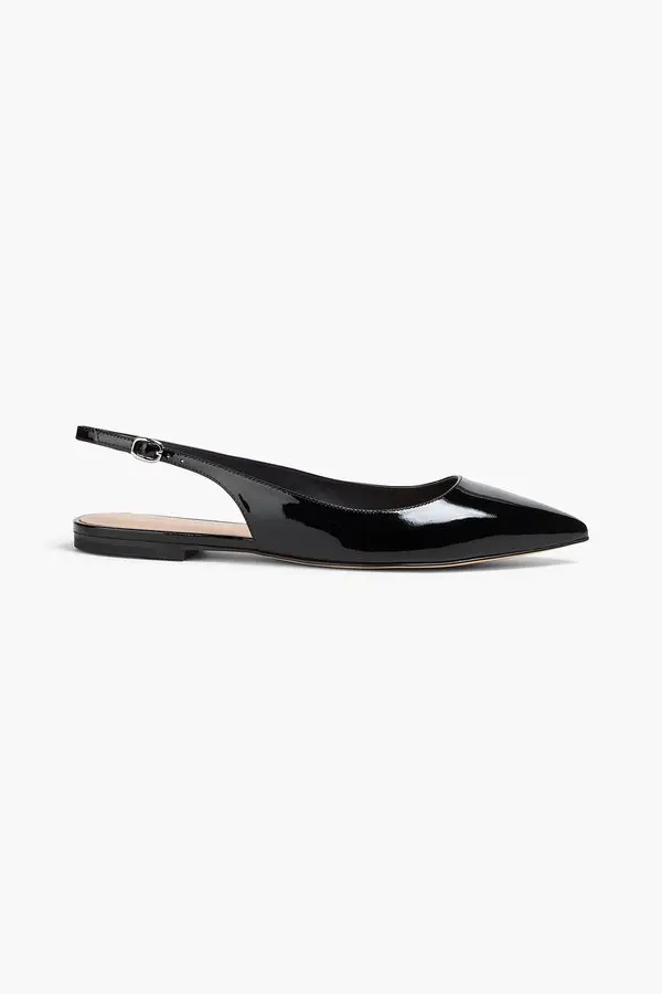 STUART WEITZMAN Mara Patent-leather Slingback Flats