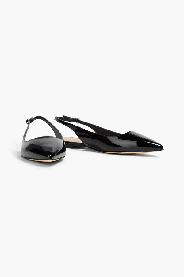 STUART WEITZMAN Mara Patent-leather Slingback Flats