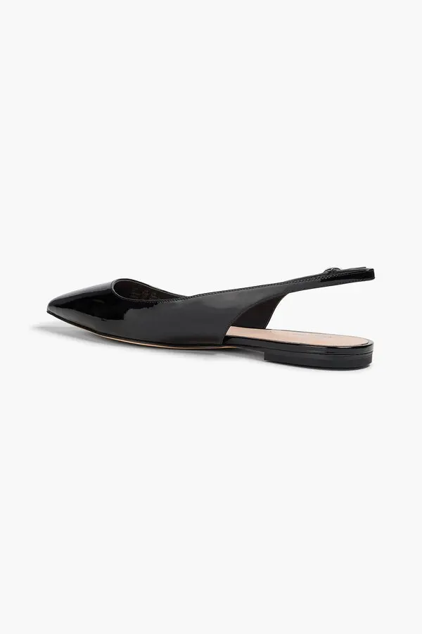 STUART WEITZMAN Mara Patent-leather Slingback Flats