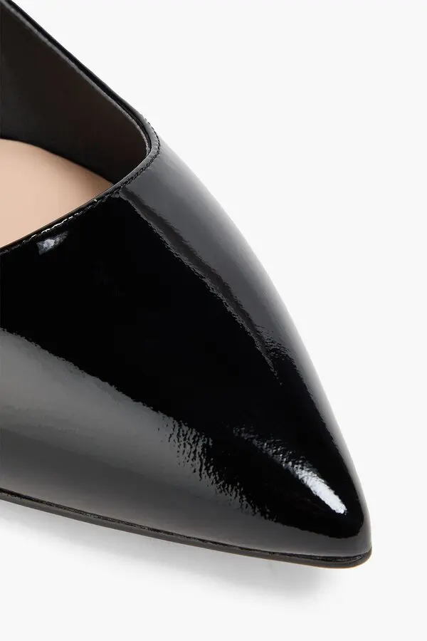 STUART WEITZMAN Mara Patent-leather Slingback Flats