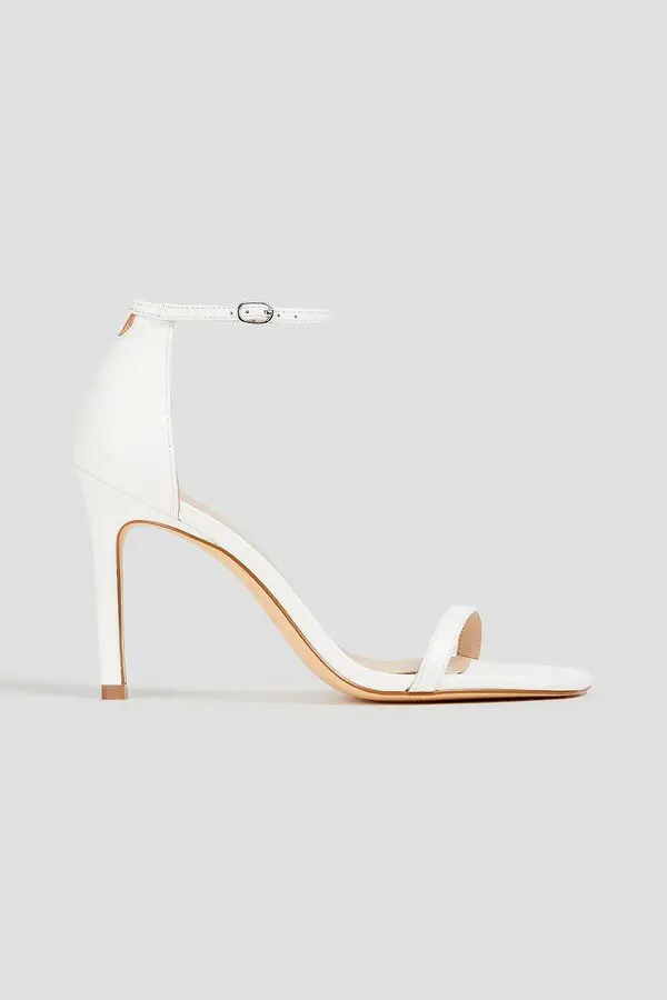 STUART WEITZMAN Amelina 95 Leather Sandals - White