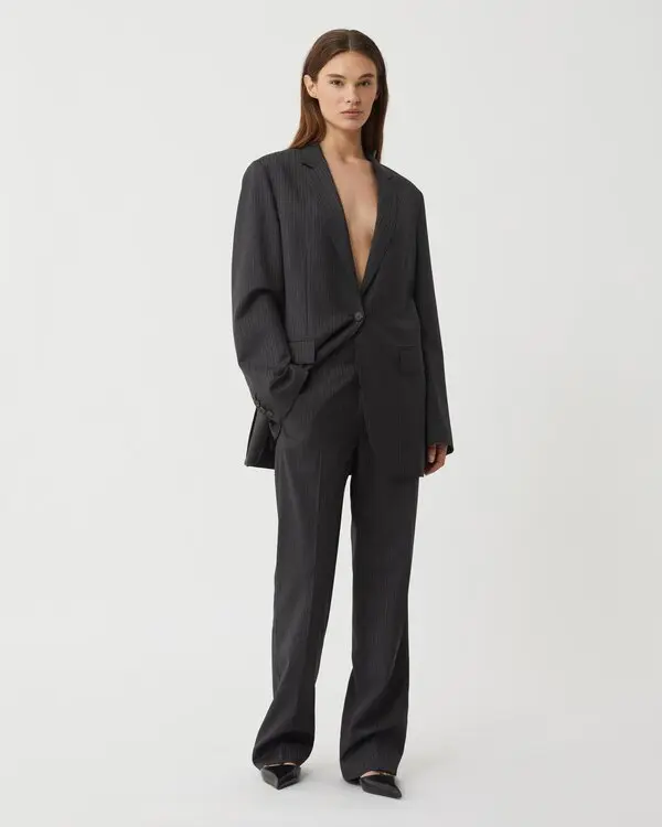 Veronica De Piante Avery Striped Trousers - Grey